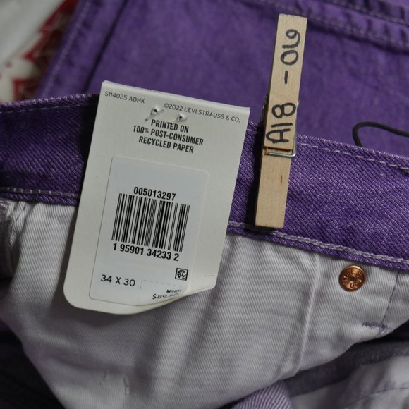 Levi's | Jeans | Rare Levis Fresh 5 Jeans Mens Size 34x30 Purple Dye Mushroom Plant Based Nwt ...